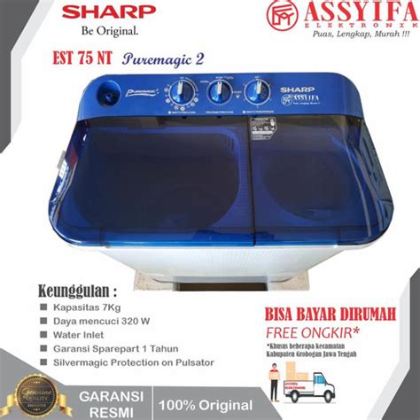 Jual MESIN CUCI SHARP EST NT KG TABUNG NT KG PUREMAGIC LOW WATT DALAM KOTA DK