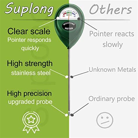 Suplong Lot de hygromètre pour plantes compteur d eau pour pantalon humidimètre du sol
