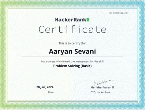 Aaryan Sevani On Linkedin Problemsolving Hackerrank