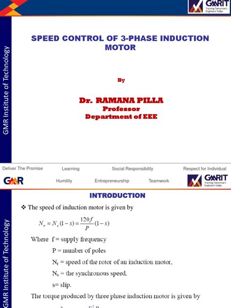 Speed Control Of 3 Phase Im Pdf Electric Motor Magnetism