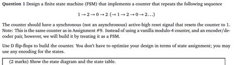 Solved Question 1 Design A Finite State Machine Fsm That