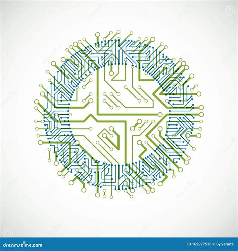 Tech Circular Cpu Chip Frame Digital Ai Deep Learning Futuristic Circle Border Vector