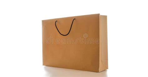Shopping Bag Brown Paper Bag With Kraft Recycle Texture Empty Blank