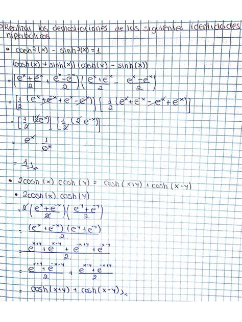 Funciones Hiperbólicas Pdf