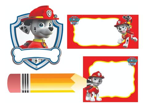 Etiquetas Escolares Editable Patrulla Canina Paw Patrol Mr En