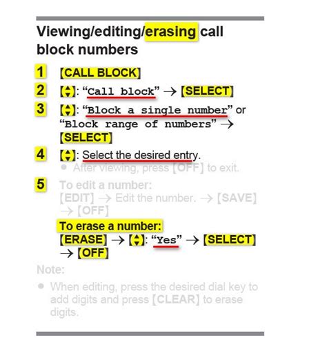 Want To Delete Call Block On Some Numbers That I Blocked By Mistake Panasonic KX TGE 630 About