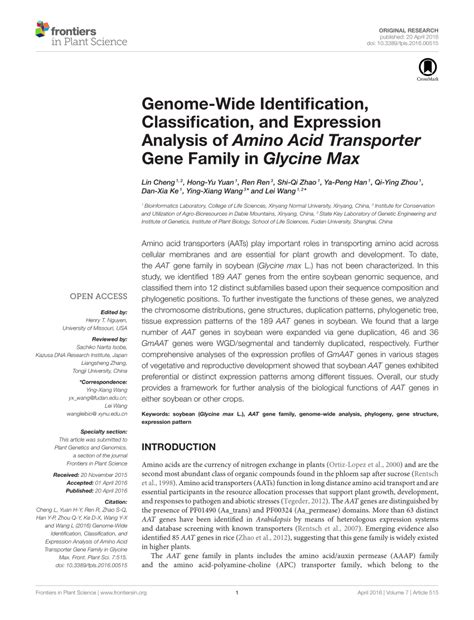 Pdf Genome Wide Identification Classification And Expression