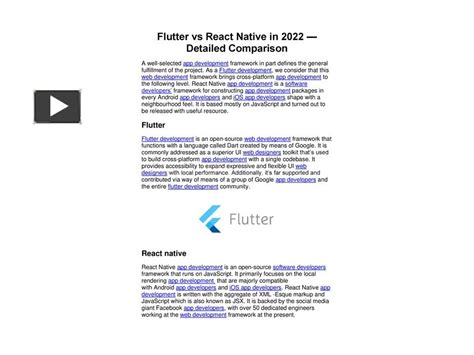 Ppt Flutter Vs React Native In Detailed Comparison Powerpoint