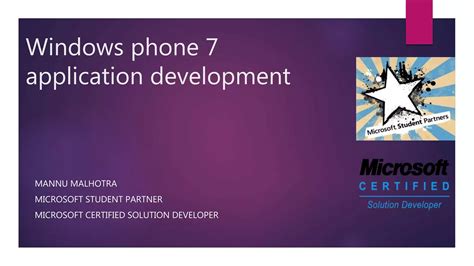 Windows Phone 7 Application Development Ppt Free Download