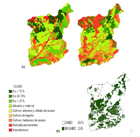 A Mapa De Uso De Suelo Y Cobertura Vegetal 1984 Izquierdo Y 2013
