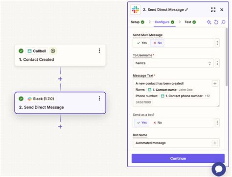 slack integration callbell documentation