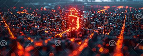 Digital Security Concept Mitigating Risks With Cybersecurity Measures In A Modern Urban