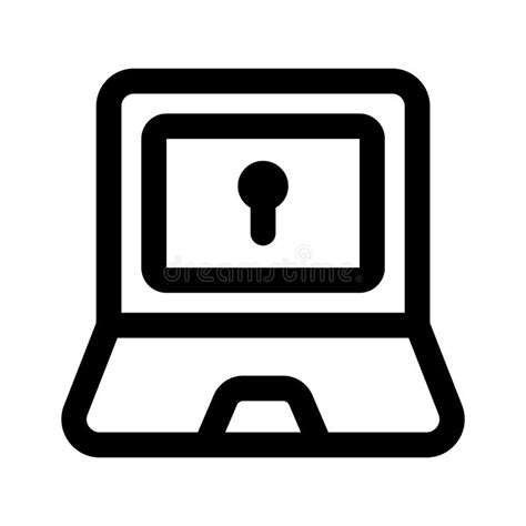 Keyhole Inside Laptop Denoting Icon Of Secure Laptop Computer Security