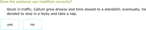 IXL Are The Modifiers Used Correctly Transition Year English Practice
