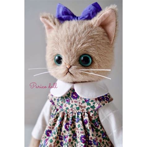 Yahoo オークション クリーム猫ちゃんと黒ネコちゃん着せかえセット