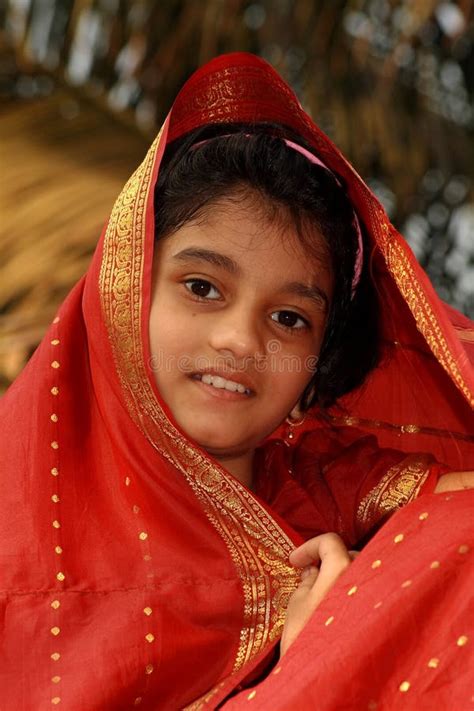 Indian Girl In Red Saree Stock Image Image Of Pink Dark 4795559
