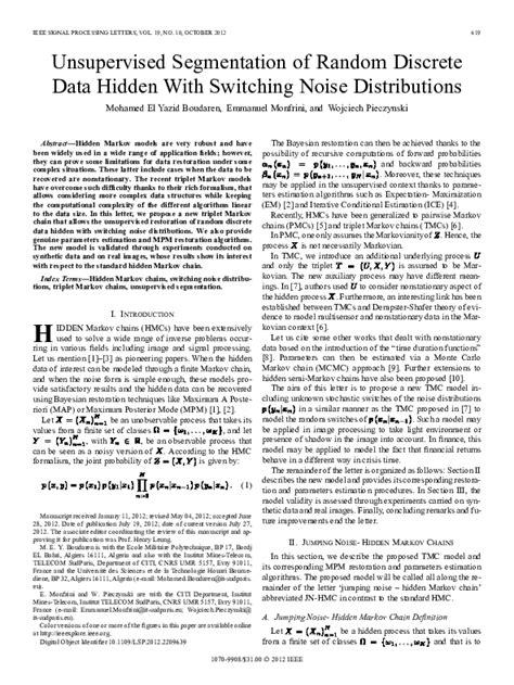 unsupervised segmentation of random discrete data hidden with switching