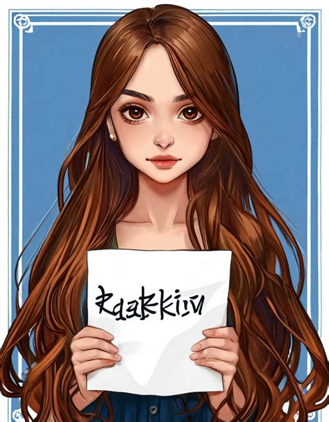 «Фото девушки держит листок с … — картинка создана в Шедевруме