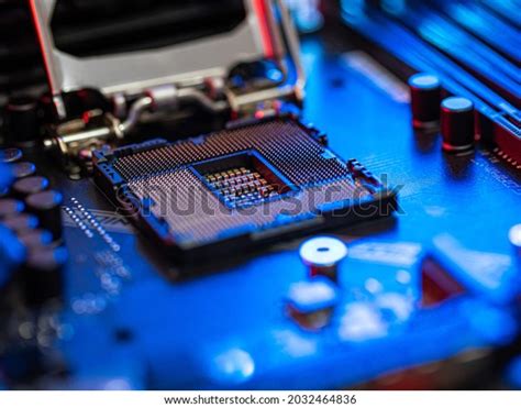Manipulating Installing Processor On Motherboard Details Stock Photo