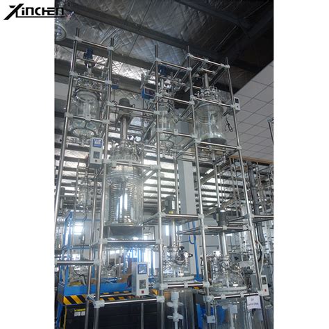 Double Jacketed Stirred Rectification Glass Reactor With Reflux
