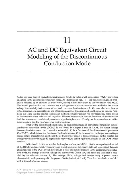 Ac And Dc Equivalent Circuit Modeling Of The Discontinuous Conduction