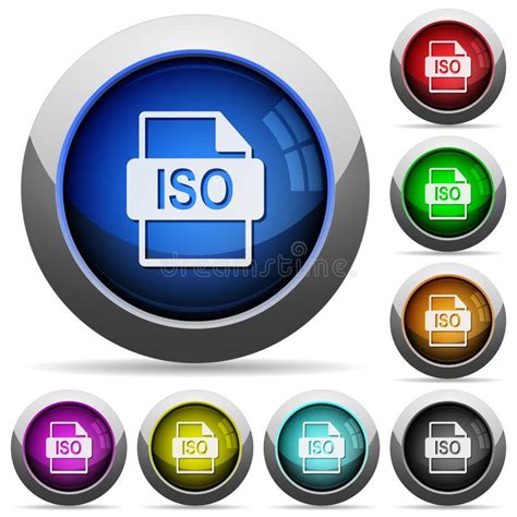 ISO File Format Round Glossy Buttons Stock Vector Illustration Of Template Userinterface