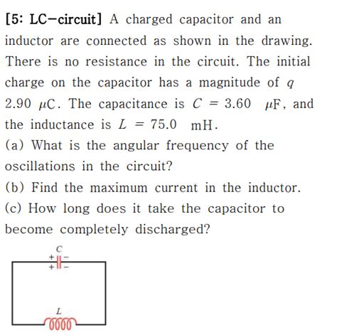 Solved LC Circuit A Charged Capacitor And An Inductor Chegg