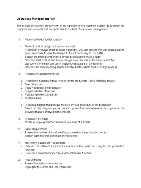 Final Project Operations Management Download Free Pdf Operations