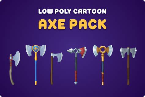 Low Poly Cartoon Axe Pack 3d Guns Unity Asset Store