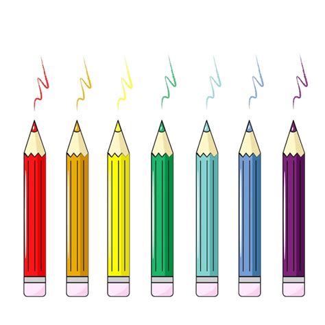 Crayons De Couleur Isolés Sur Fond Blanc Vecteur Premium