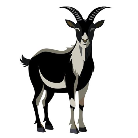 Premium Vector A Realistic Black And White Goat Vector Art