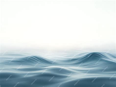 Abstract Fluid Blue Wave Design With Soft Gradients And Smooth Curves Creating A Calm Minimalist