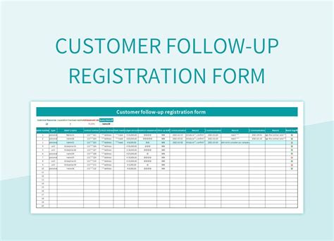 Customer Follow Up Registration Form Excel Template And Google Sheets