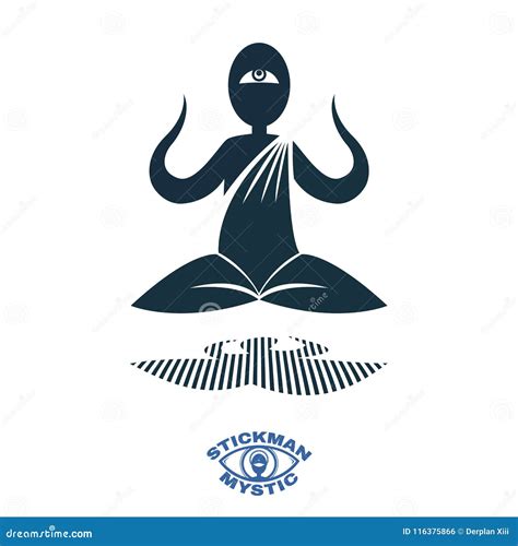 Monk Yoga Meditating Stock Vector Illustration Of Background 116375866