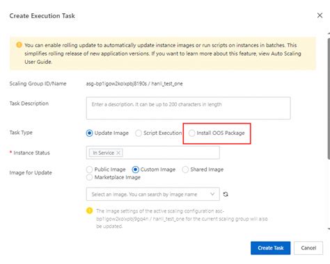 Use A Software Package In Oos To Perform A Rolling Update On Ecs