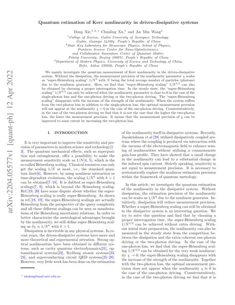 Pdf Quantum Estimation Of Kerr Nonlinearity In Driven Dissipative Systems
