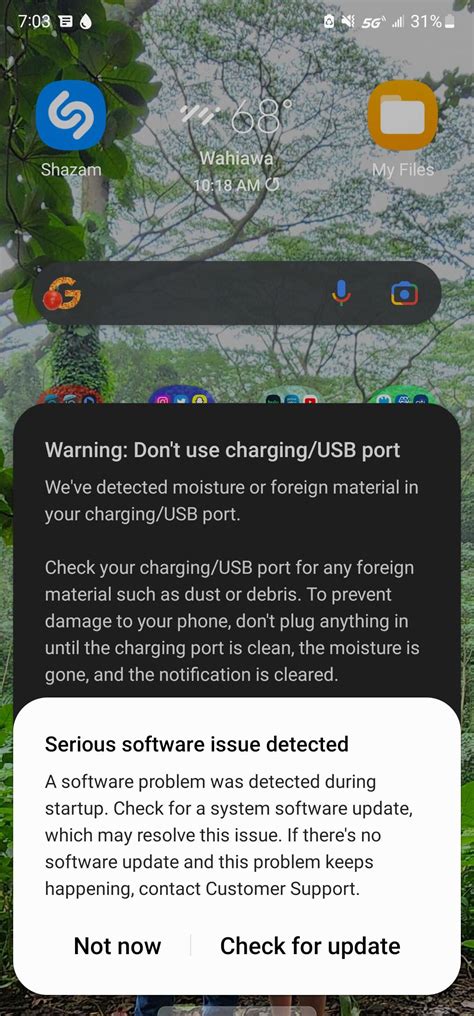 Software Issue This Notification Comes Up Occasionally And The Phone