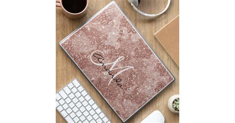Rose Gold Glitter Camouflage Personalized Monogram Hp Laptop Skin Zazzle