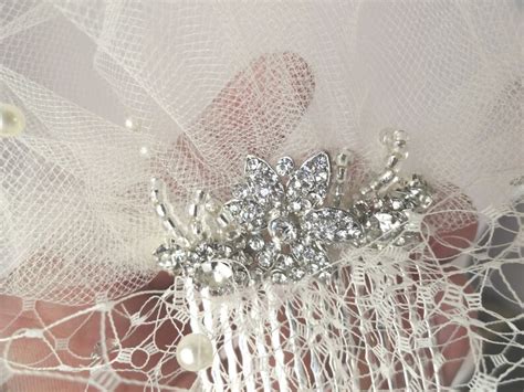 Mini Birdcage Veil With Pearls And Crystals Sweet Whimsy Small Bridal