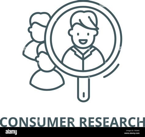 Consumer Research Vector Line Icon Linear Concept Outline Sign