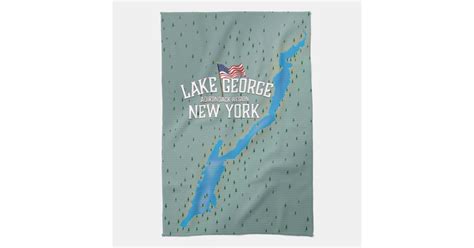 Lake George New York Map Kitchen Towel Zazzle