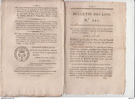 Décrets Lois Bulletin des Lois N221 Convention entre Sa Majesté et