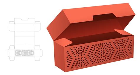 포장 상자 다이 컷 템플릿 및 3d 모형 프리미엄 벡터