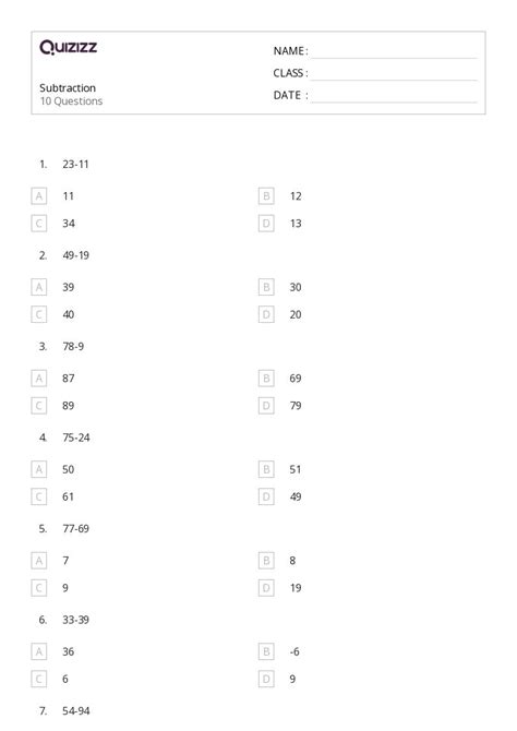 Class Worksheets On Quizizz Free Printable