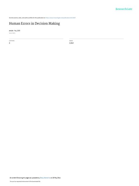 Human Errors In Decision Making Analysis Pdf Decision Making