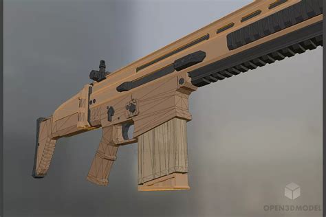 Scar Fn Gun Gaming Assets Free 3d Model Blend C4d Dae Fbx