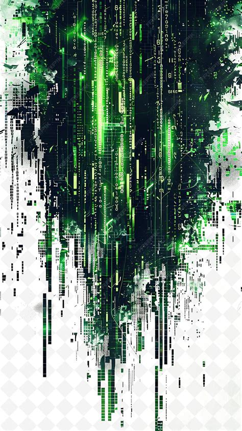 Png Hacker Encryption Glitch With Binary Code Abstract Shapes An