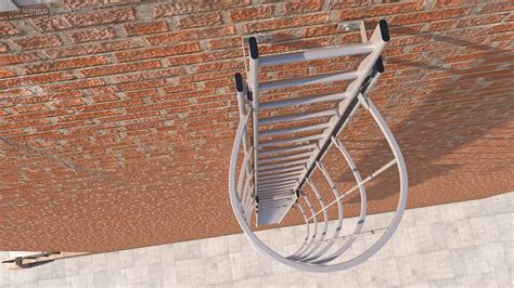 3d Fire Escape Dropdown Ladder Rigged For Maya Turbosquid 2080927