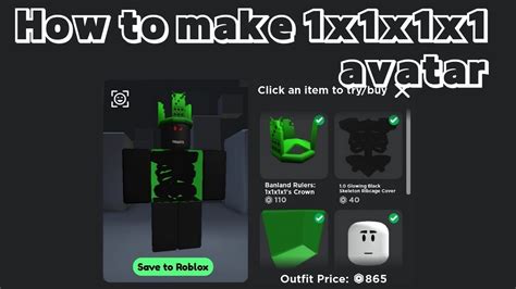 How To Make 1x1x1x1 Avatar Roblox Youtube
