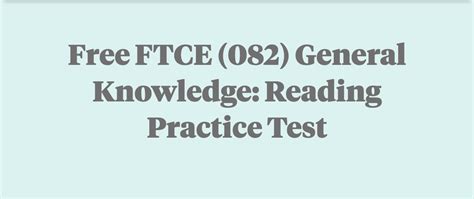 Free Ftce General Knowledge Reading 827 Practice Test